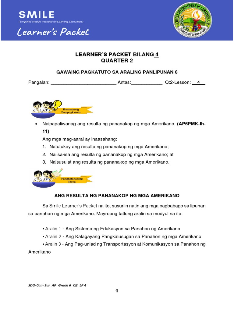 Sdo-Camsur AP Grade6 q2 Lp4 | PDF