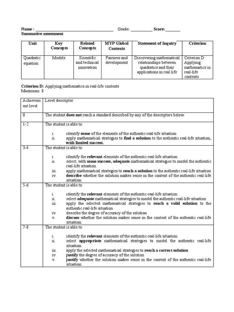 SA Quadratic Equation. Criterion D | PDF | Equations | Factorization
