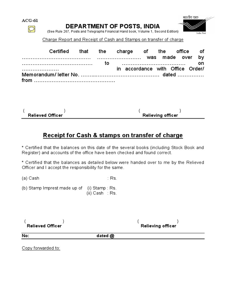 ACG-61 Charge Report Template | PDF