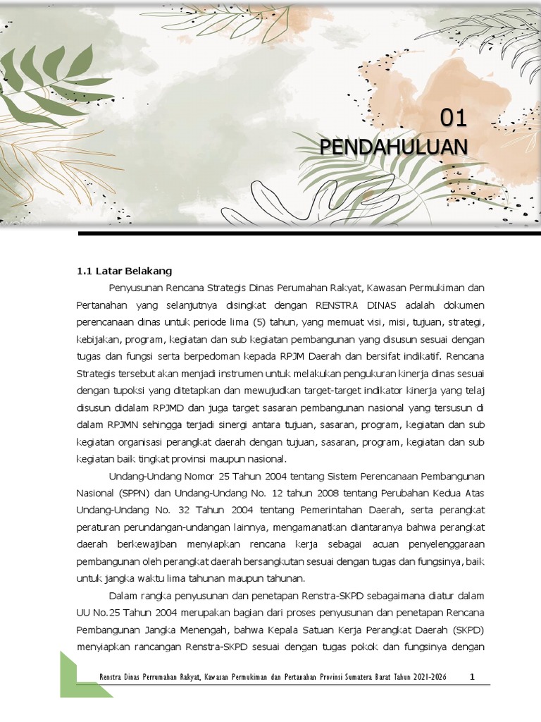Renstra Dinas Perkimtan | PDF