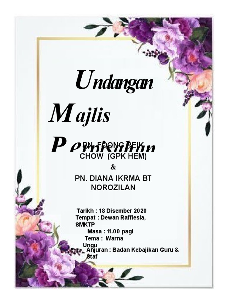 Kad Jemputan Majlis Perpisahan | PDF