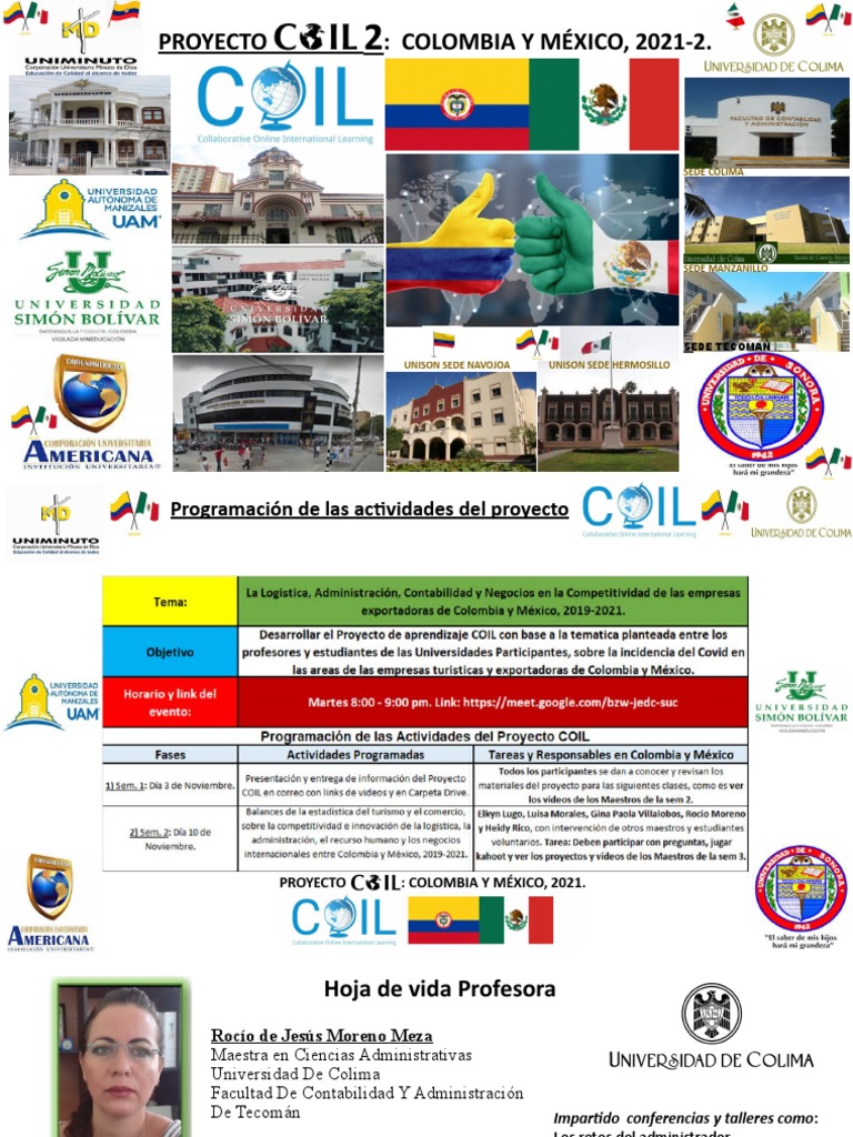 Programación y Hojas de Vida Proyecto COIL 3 | PDF | Maestros | Universidad