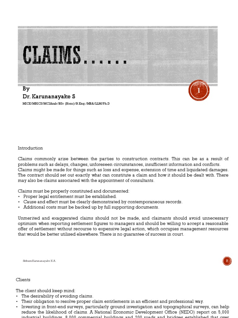 Construction Claims | PDF | Liquidated Damages | Damages