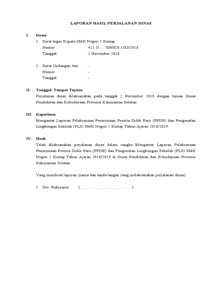 Contoh SPPD Rampung | PDF