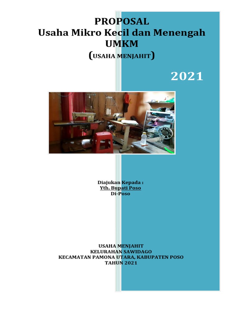 Proposal Modal Usaha Menjahit UMKM | PDF | Pengelolaan Keuangan & Uang