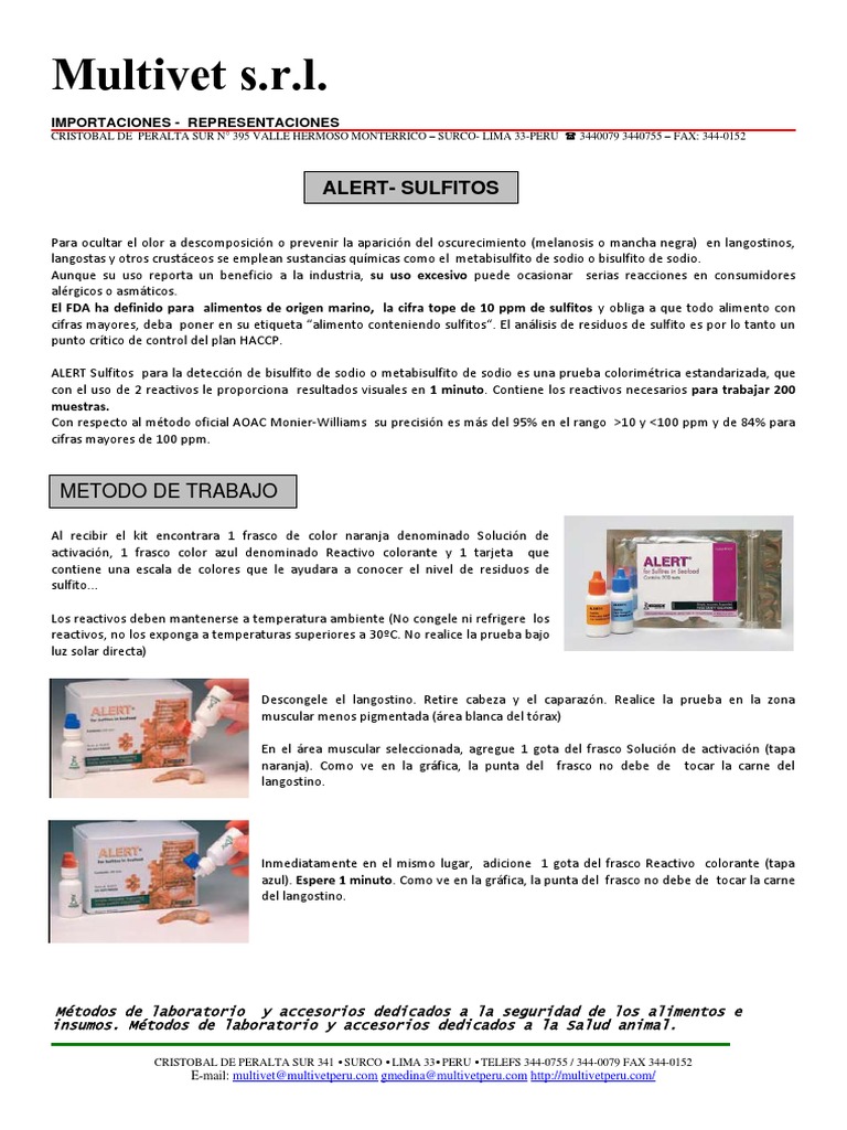 ALERT-Sulfitos - Info Técnica | PDF | Alimentos | Química