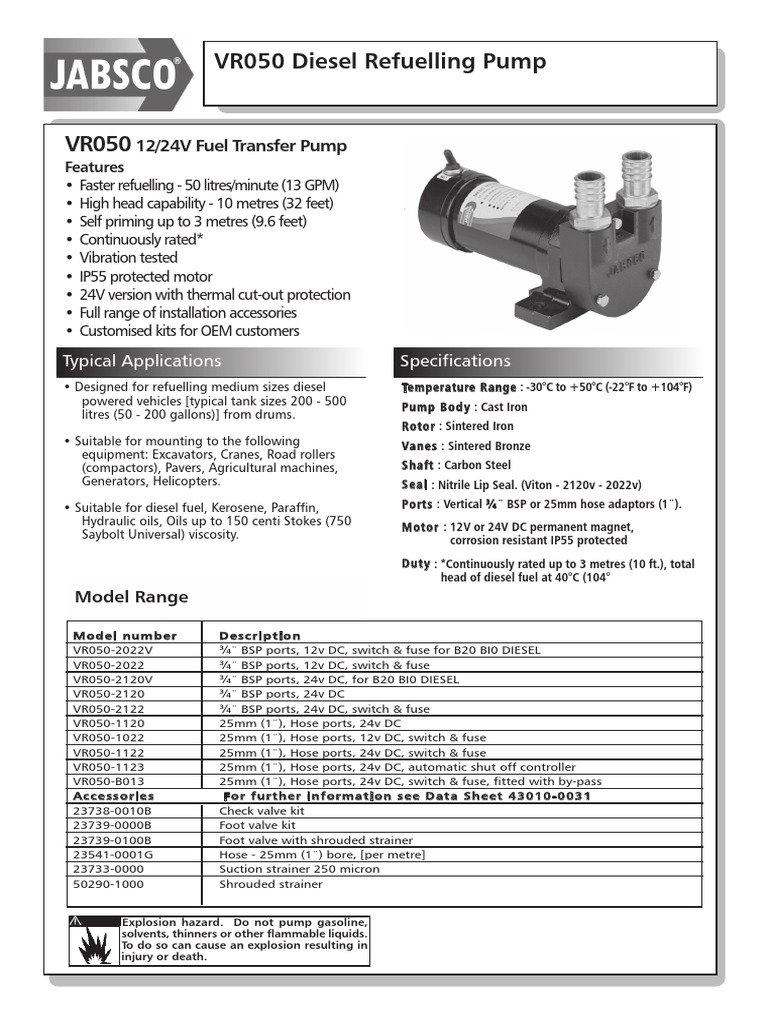 VR050 43010-0021 | PDF | Electric Motor | Diesel Fuel