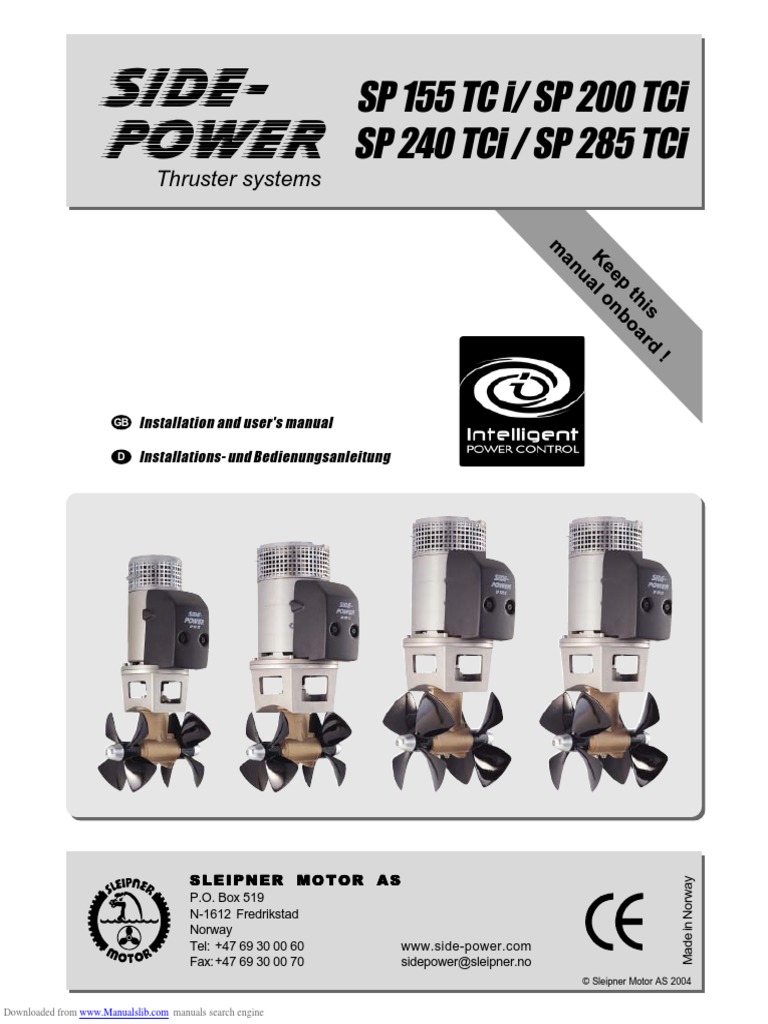 Side-Power: SP 155 TC I/ SP 200 Tci SP 240 Tci / SP 285 Tci | PDF ...