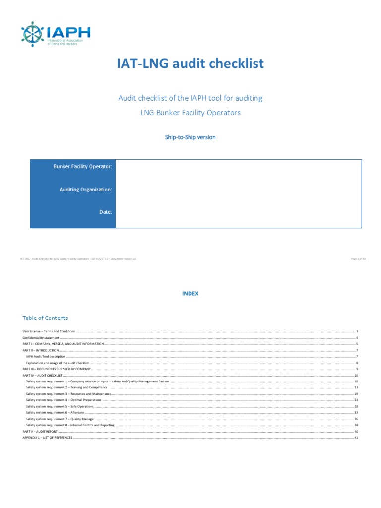Iat-Lng-Sts-3 - Audit - Checklist - v1.0 IAPH Port Audit | PDF | Audit ...