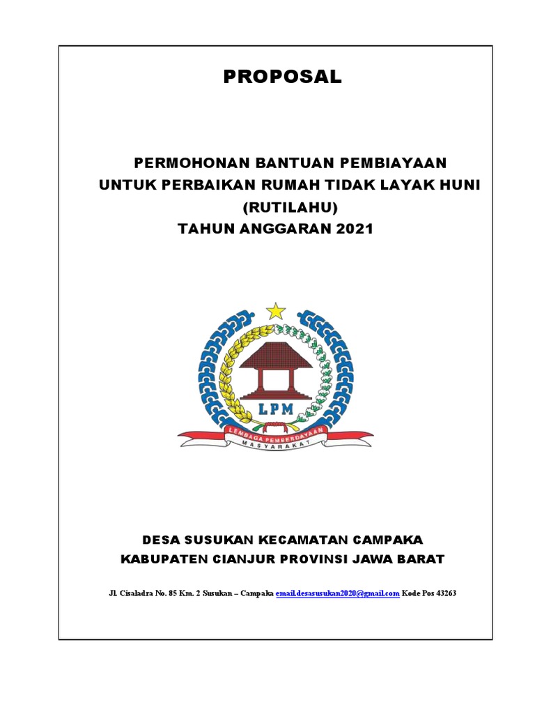 Proposal Rutilahu Desa Susukan FIX | PDF