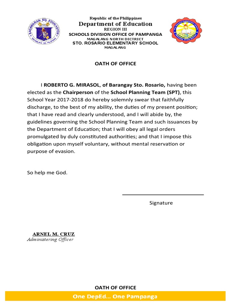 Department of Education | PDF | Oath Of Office | Government