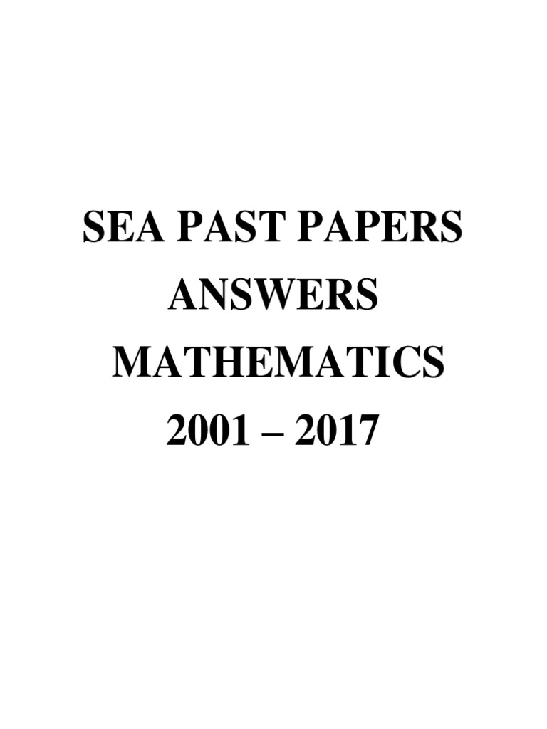 SEA PAST PAPERS Answers | PDF | Polytopes | Euclidean Plane Geometry