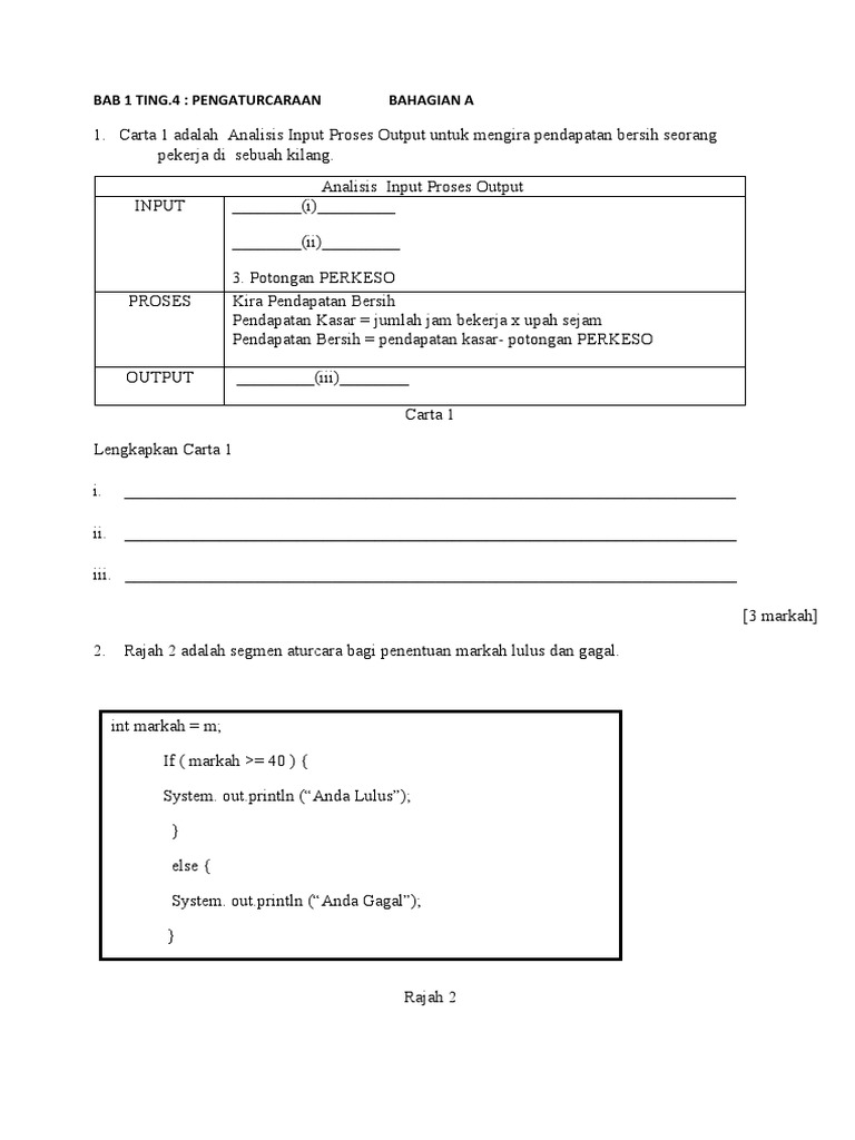 Latih Tubi Bab 1 Sains Komputer Tingkatan 4 | PDF