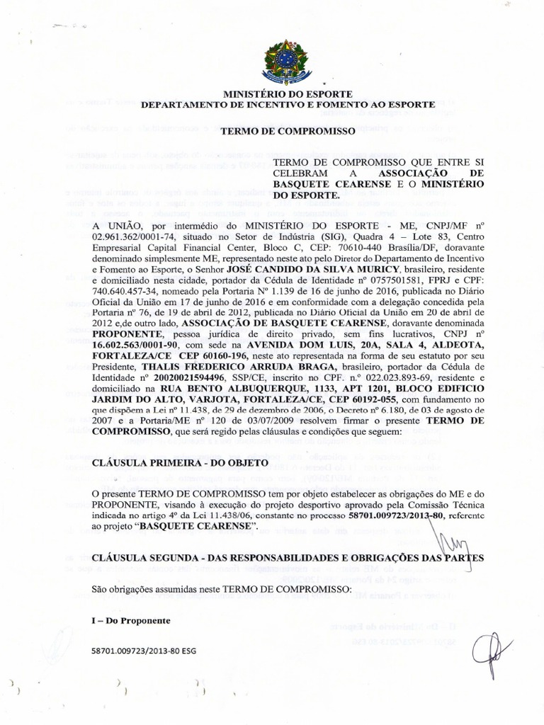 0001 - Termo de Compromisso | PDF