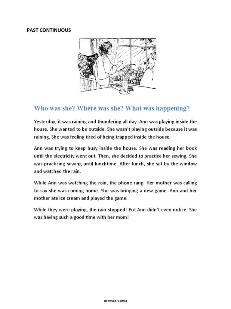 Past Progressive Story 1 | PDF | Linguistics