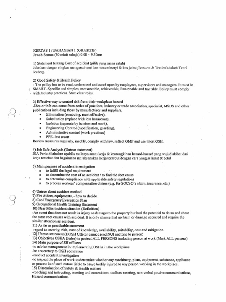 Contoh Soalan NIOSH 3 | PDF