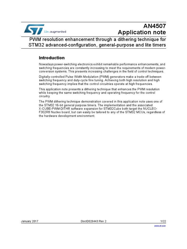 Dm00119042 PWM Resolution Enhancement Through A Dithering Technique For ...