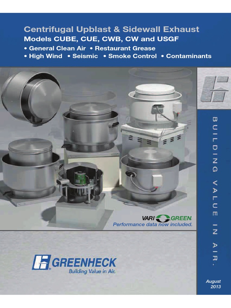 Centrifugal Upblast & Sidewall Exhaust: Models Cube, Cue, CWB, CW and Usgf | PDF | Horsepower ...
