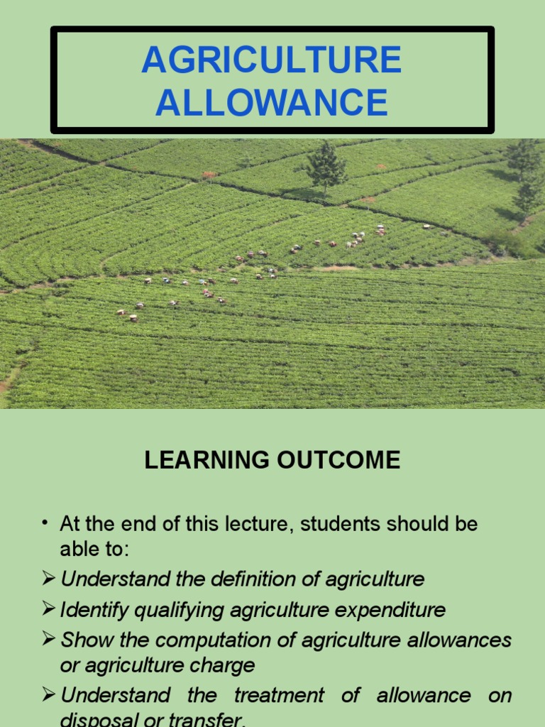 Agriculture Allowance | PDF | Expense | Agriculture