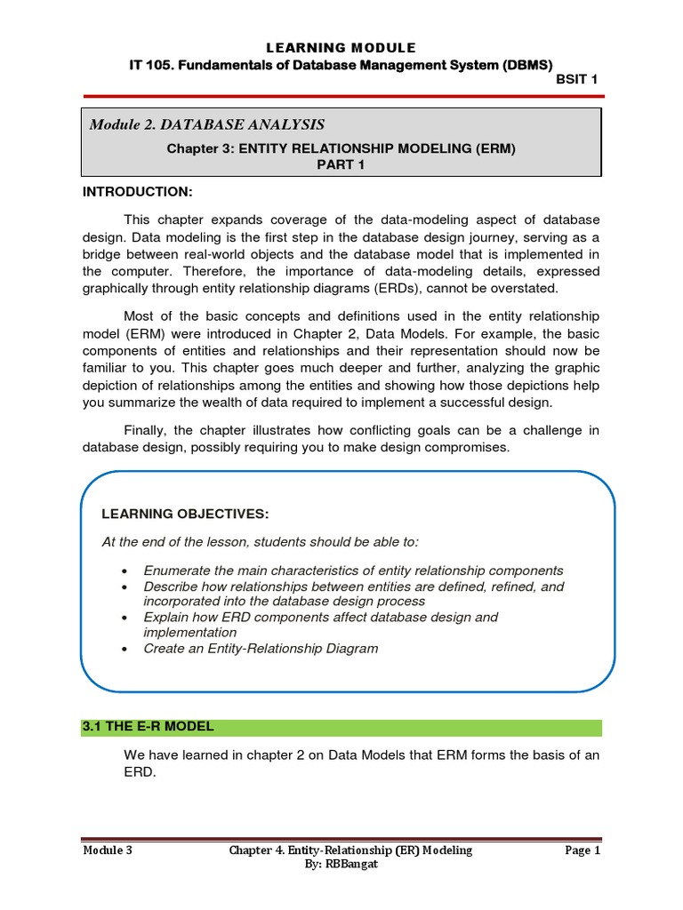 Fundamental Database Module 2 Chapter 3 Part 1 Pdf Conceptual Model