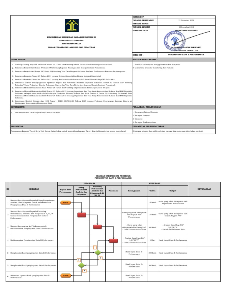 SOP Penginputan Data E-Performance | PDF