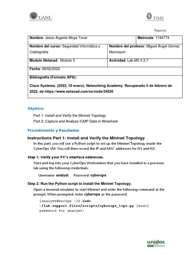 Analysis Of Icmp Data Captured Between Local And Remote Hosts In A Simulated Network Using