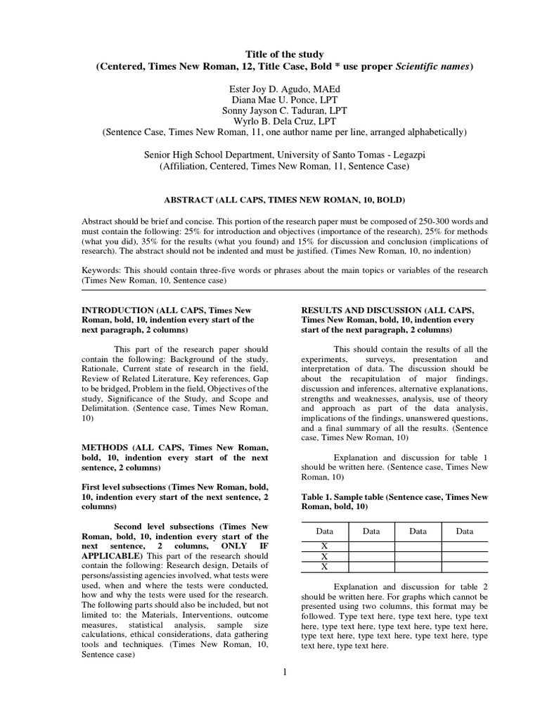 Grade 12 Research Paper Format | PDF | Apa Style | Science