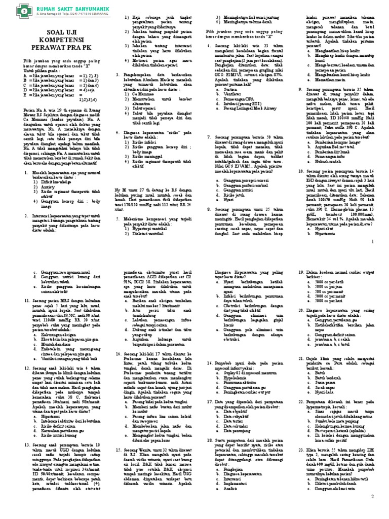 Soal Uji Kompetensi Perawat | PDF
