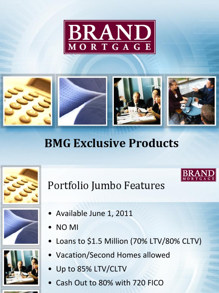 BMG Exclusive Products | PDF | Loan To Value Ratio | Financial Services
