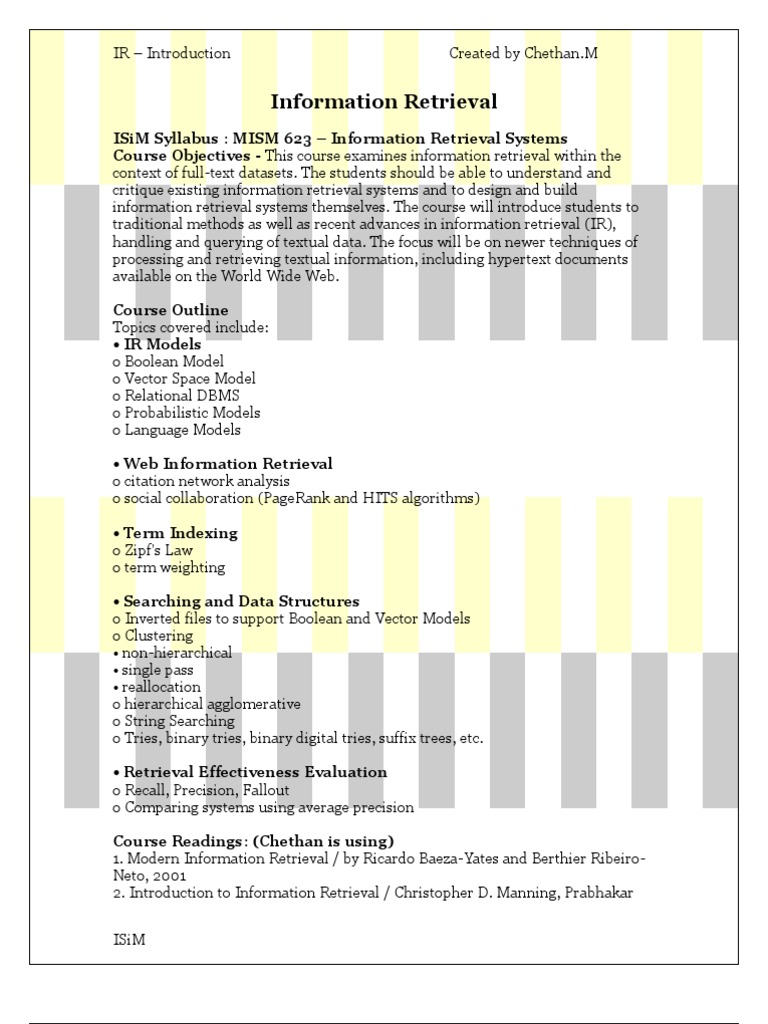 Information Retrieval 1 | Download Free PDF | Search Engine Indexing ...
