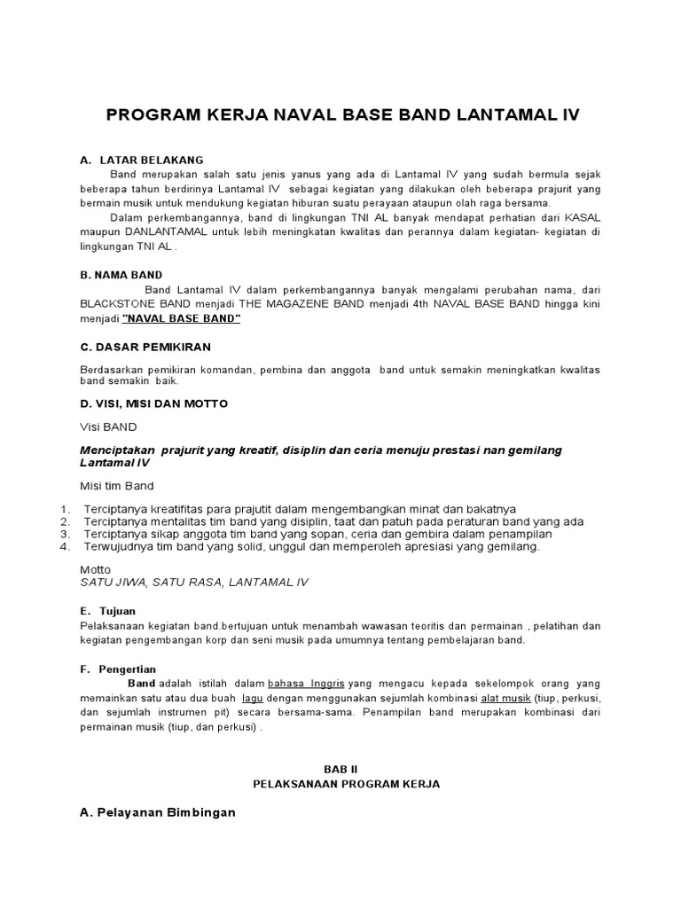 Dokumen - Tips Contoh Program Kerja Marching Band | PDF