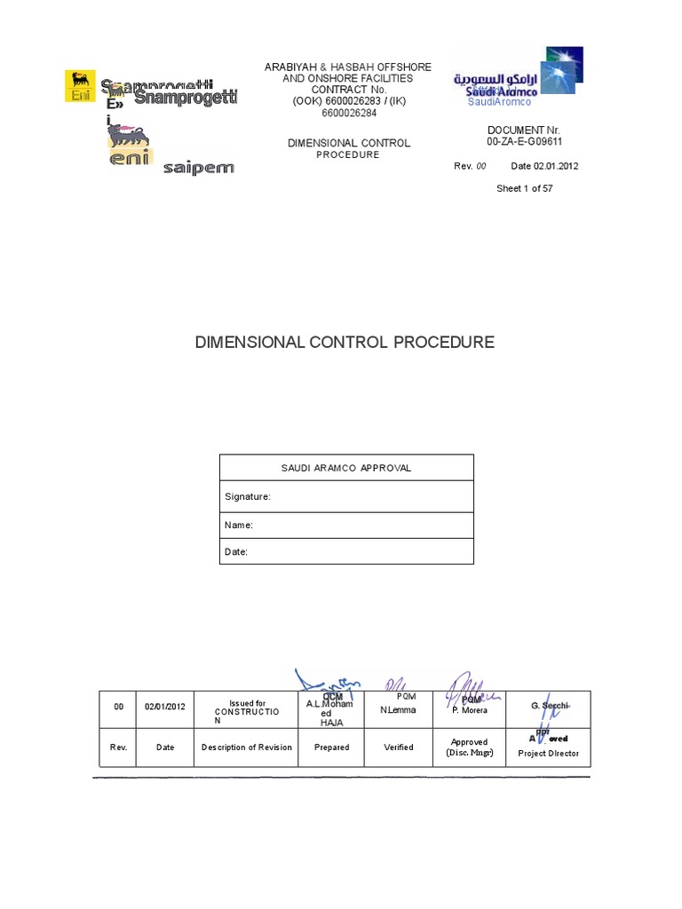 Dimensional Control: Procedure | PDF | Specification (Technical ...