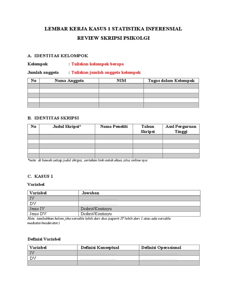 Lembar Kerja Kasus 1 | PDF