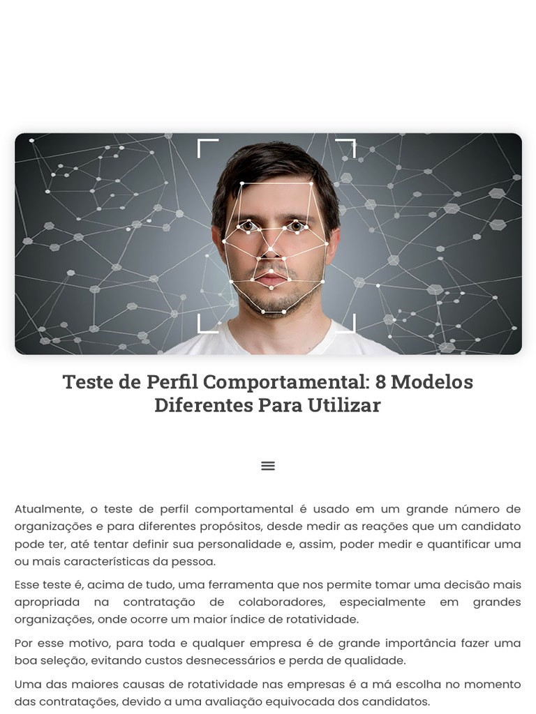 Teste de Perfil Comportamental - Os 8 Melhores Modelos | PDF ...