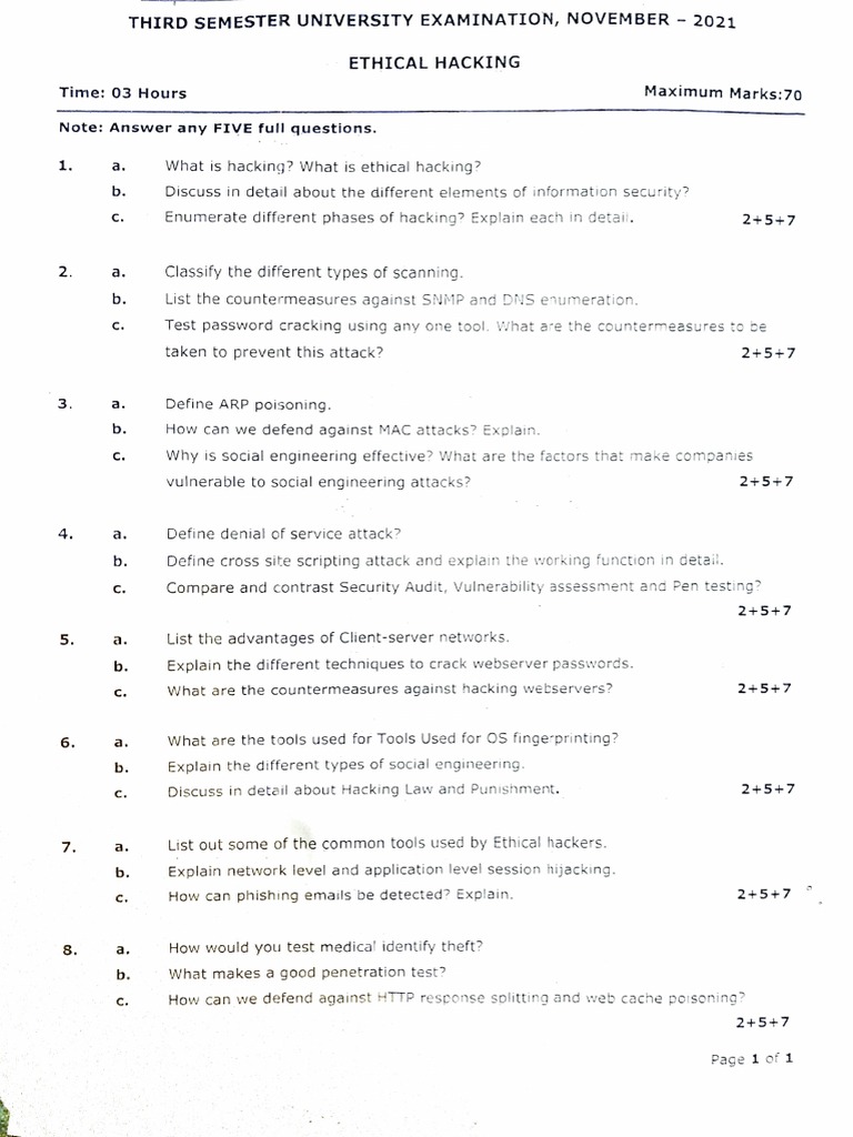 Question Papers | PDF | Cryptography | Computer Forensics