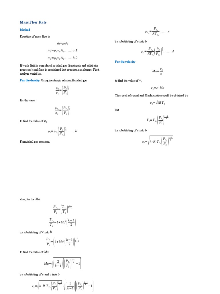Mass Flow Rate | PDF | Fluid Dynamics | Gases