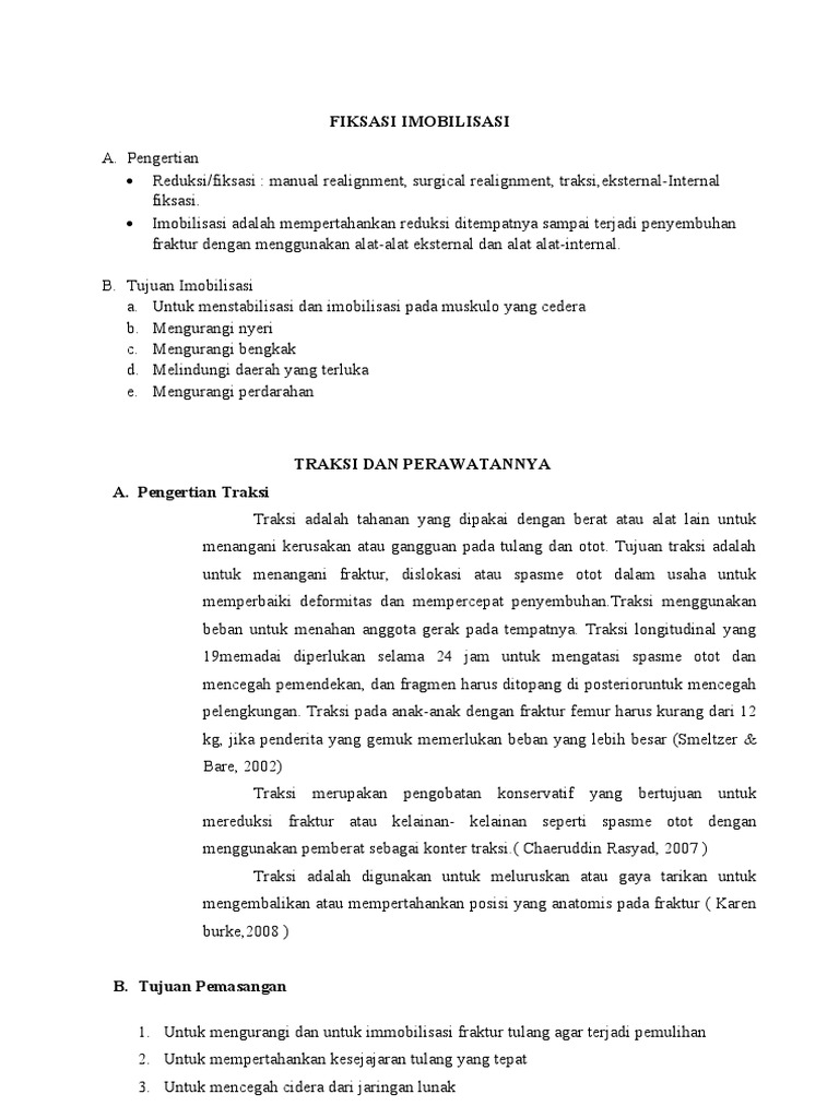 MODUL 10 Perawatan Dengan Traksi, Gips Dan Orif | PDF
