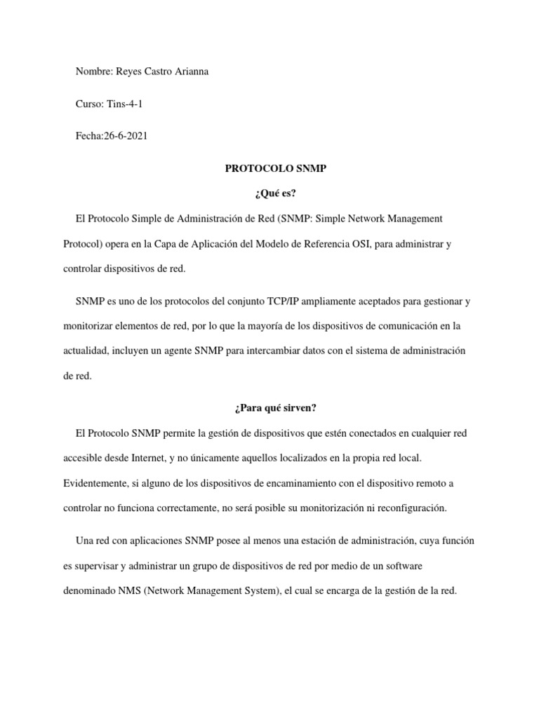 Protocolo NTP y SNMP | PDF | Red de computadoras | Protocolos de internet