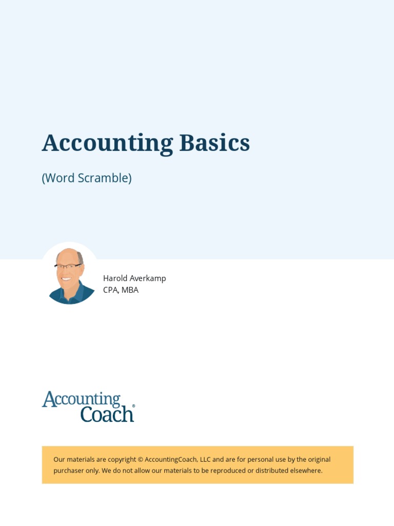 Accounting Basics Word Scramble | PDF | Debits And Credits | Balance Sheet