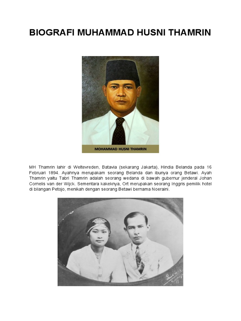 Biografi Muhammad Husni Thamrin | PDF