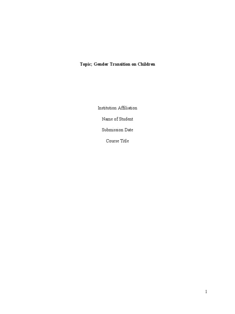 Gender Transition Children | PDF | Gender Studies | Gender