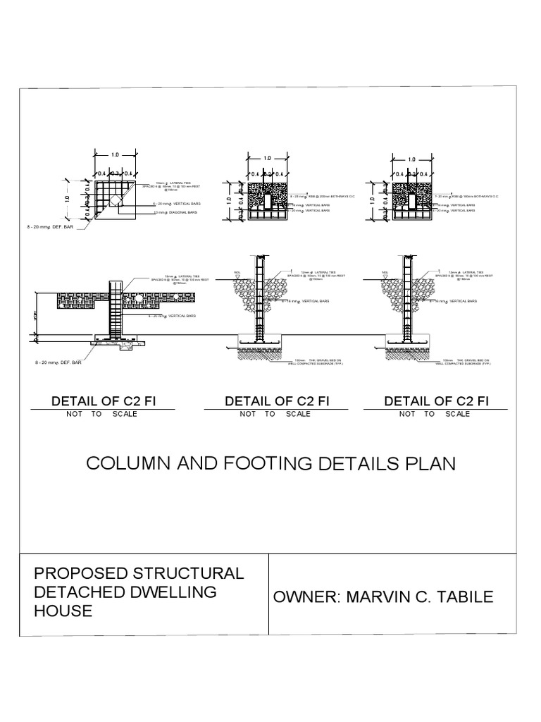 Column and Footing Details | PDF