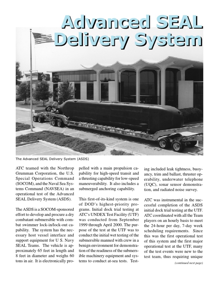 ASDS (Advanced SEAL Deliver System) | PDF | Naval Warfare | Military Of ...