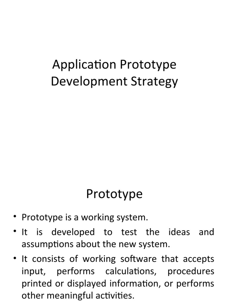 Prototype Development Strategy Overview | PDF | Prototype ...