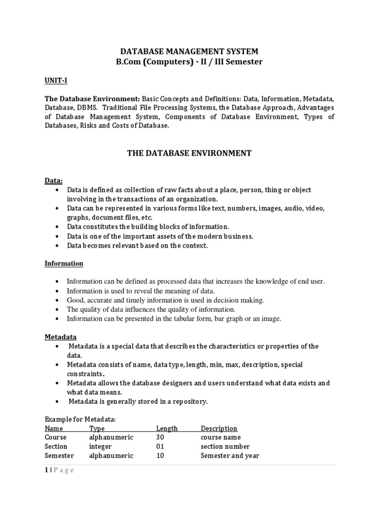 DBMS Material | PDF | Databases | Relational Database