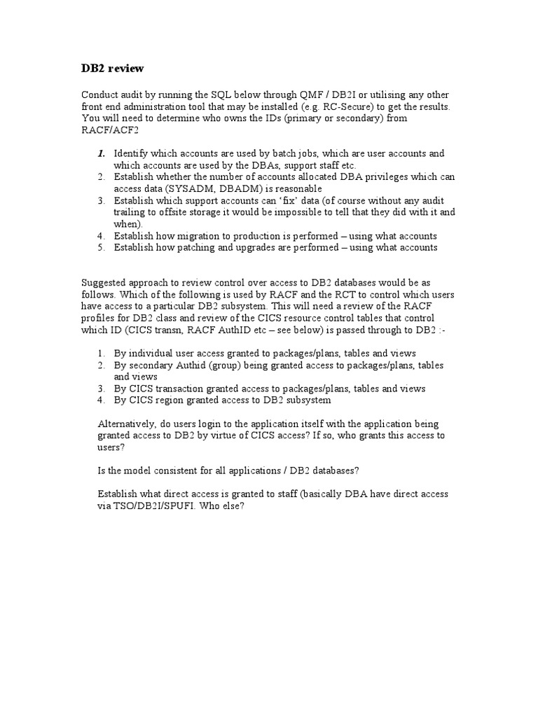 Various Infrastructure Audit Audit Programs | PDF | Database Index ...