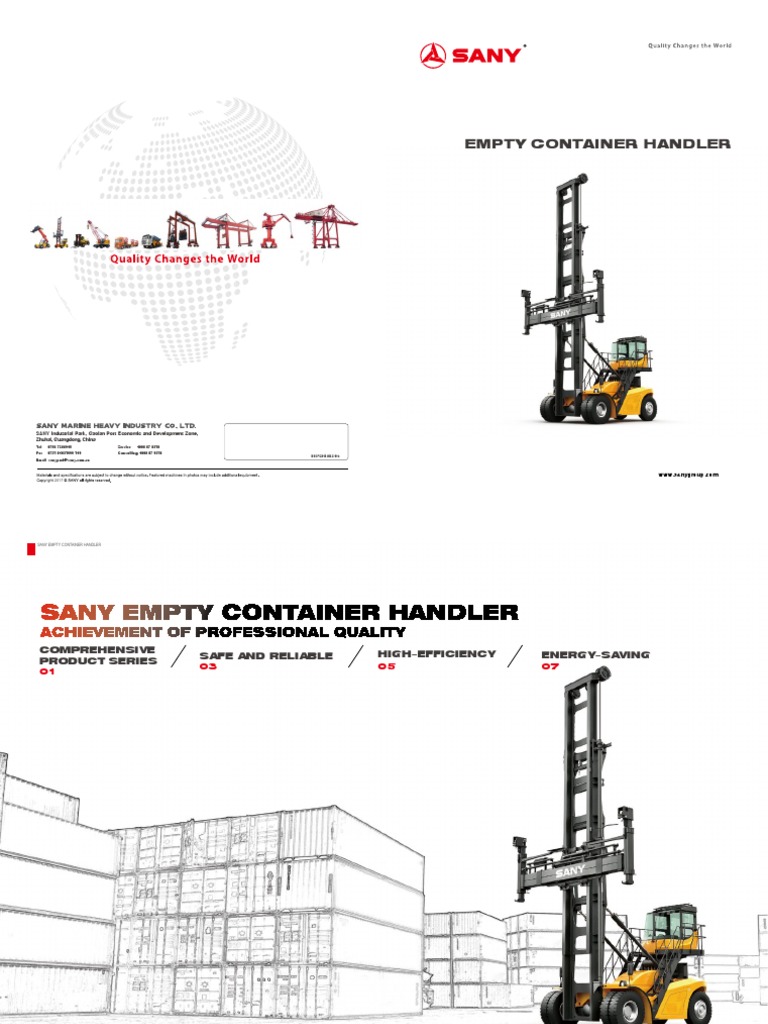 Brochure Sany Empty Container Handler | PDF | Truck | Energy Conservation