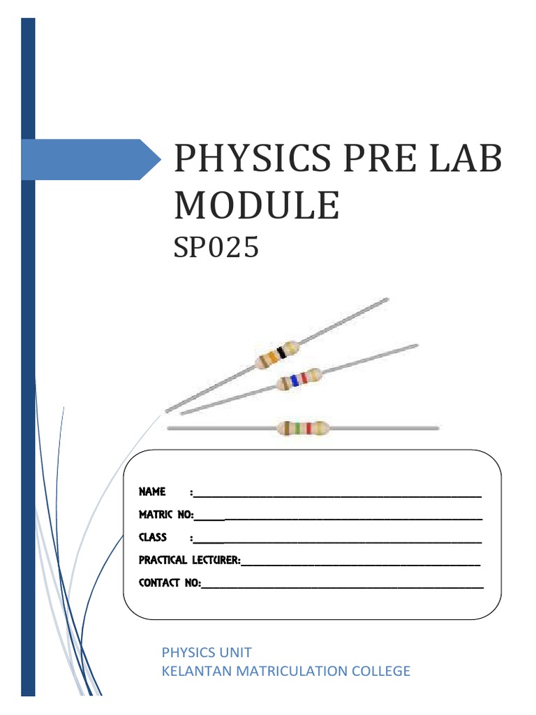 SP025 - Pre Lab Question | PDF | Diffraction | Resistor