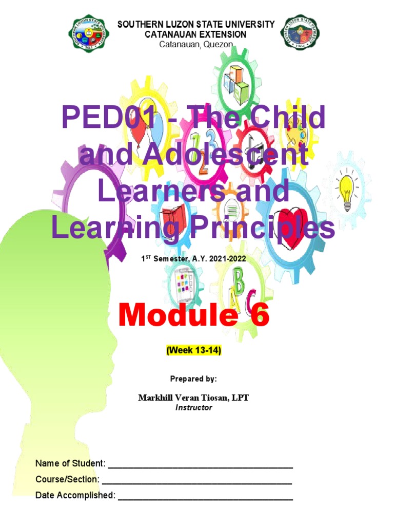Module 6 - The Child and Adolescent Learners and Learning Principles ...