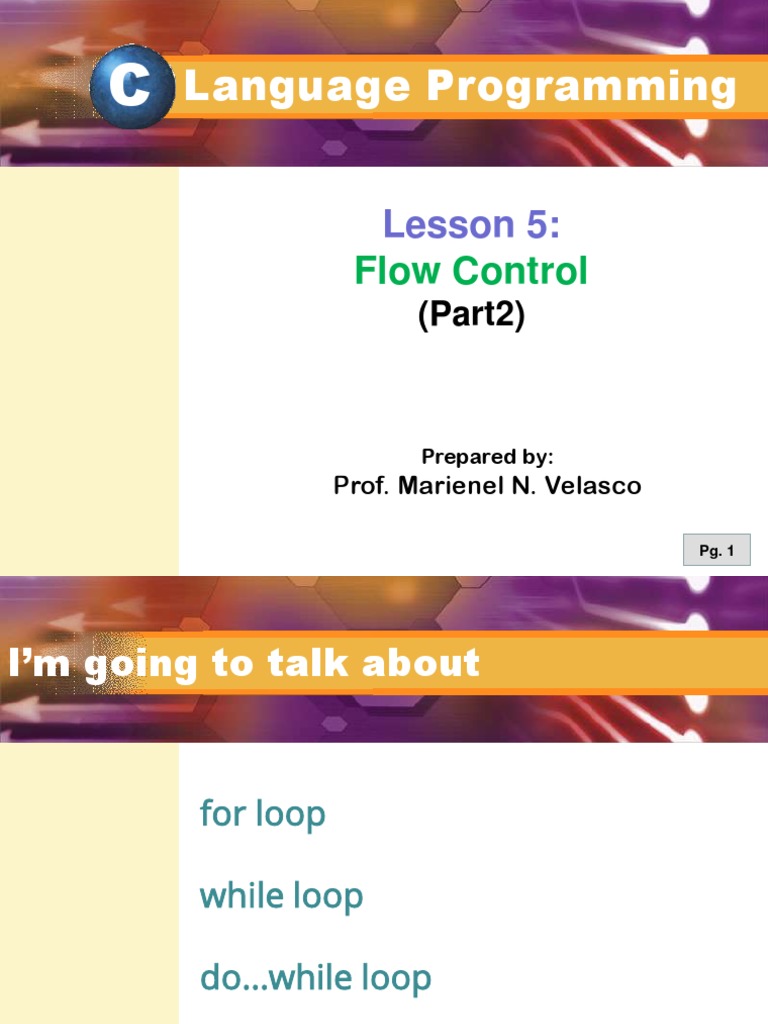 Language Programming Lesson 5 Pdf Control Flow Computer Programming 0912